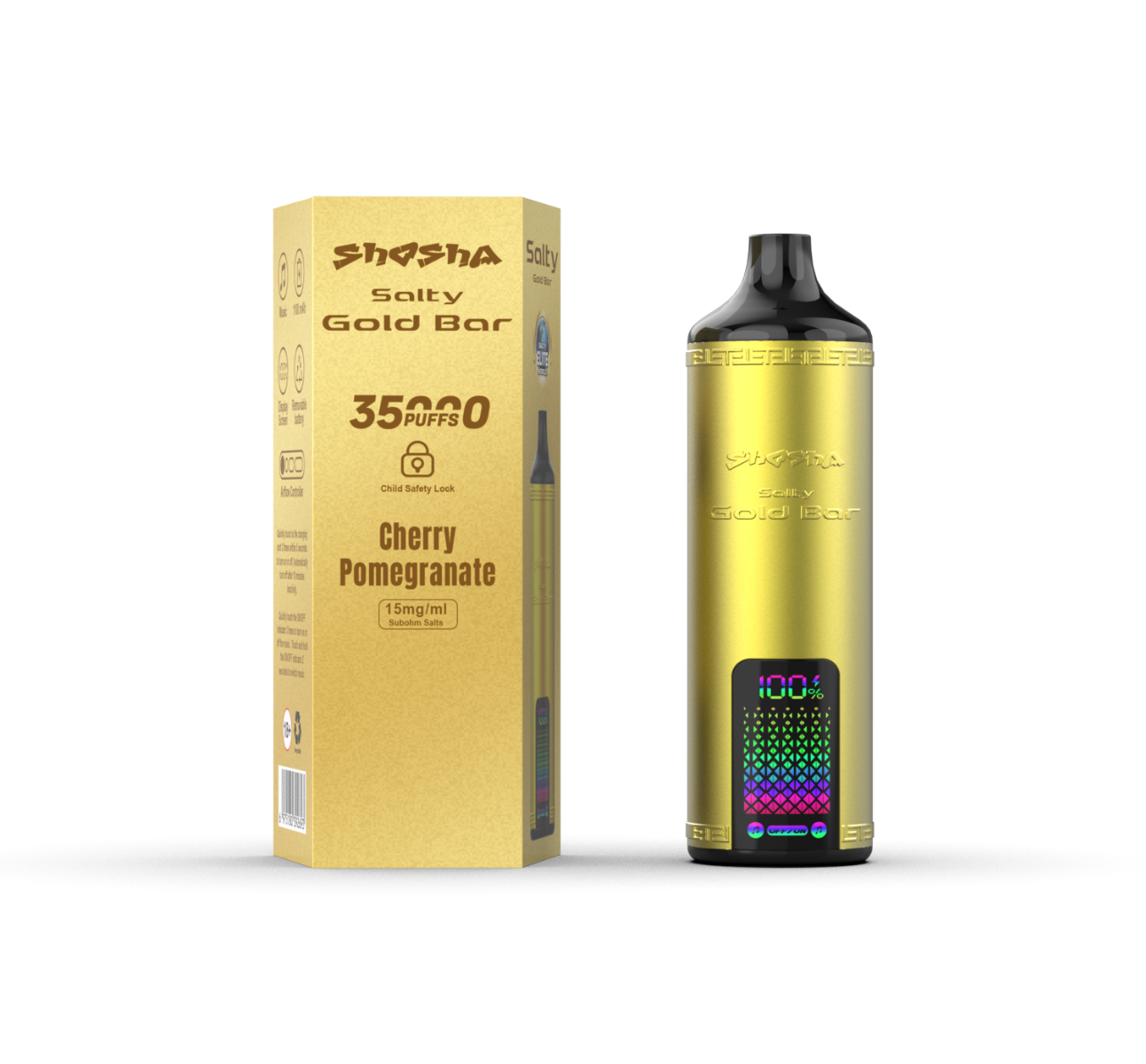 Cherry Pomegranate -Salty GOLD Bar Pre-filled Kit 15mg/mL - Vape ...