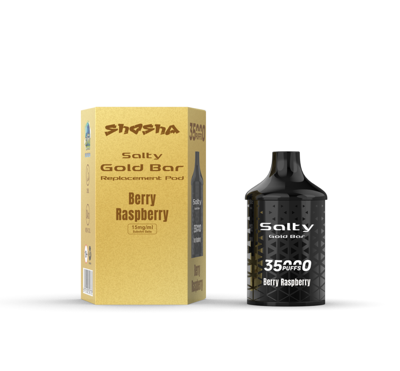 Berry Raspberry -Salty GOLD Bar Replacement Pod 15mg/mL | Shosha AU