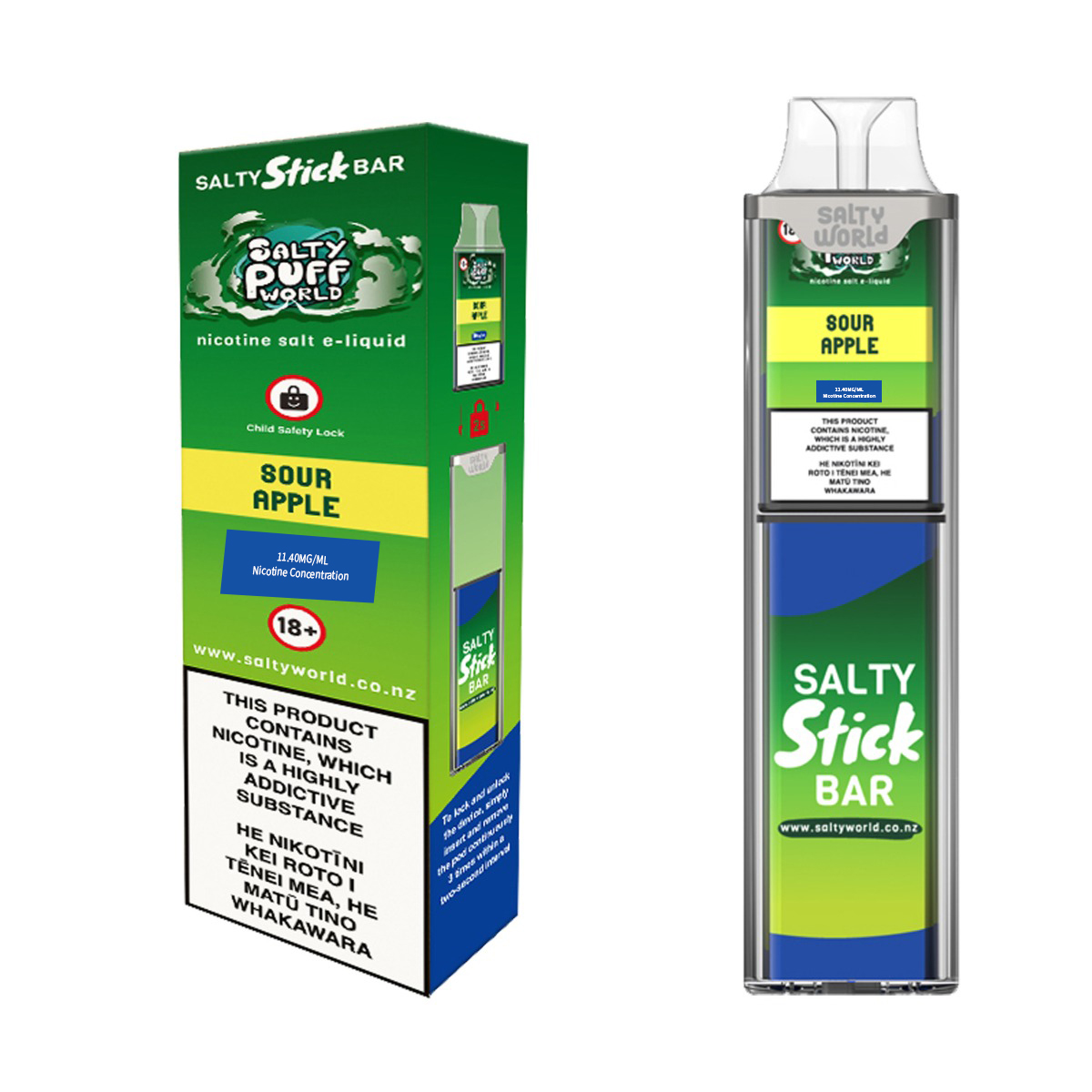 Salty Stick Bar Sour Apple Disposable Vape | Shosha AU